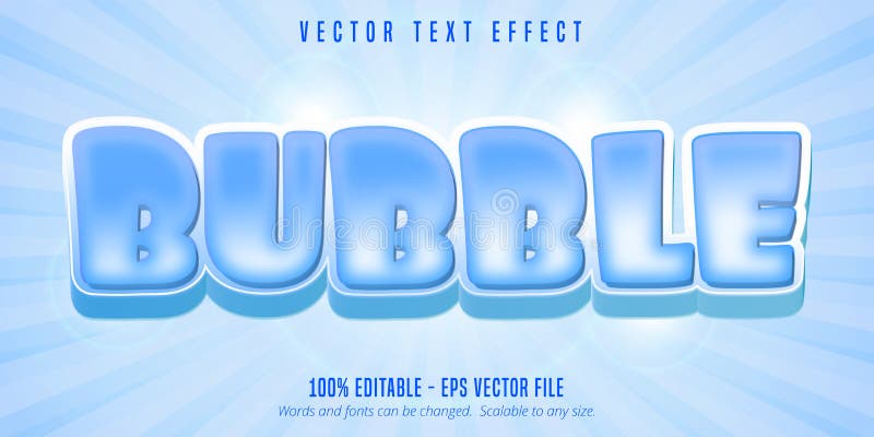Bubble Cartoon Style, 3d Editable Text Effect Stock Vector ...