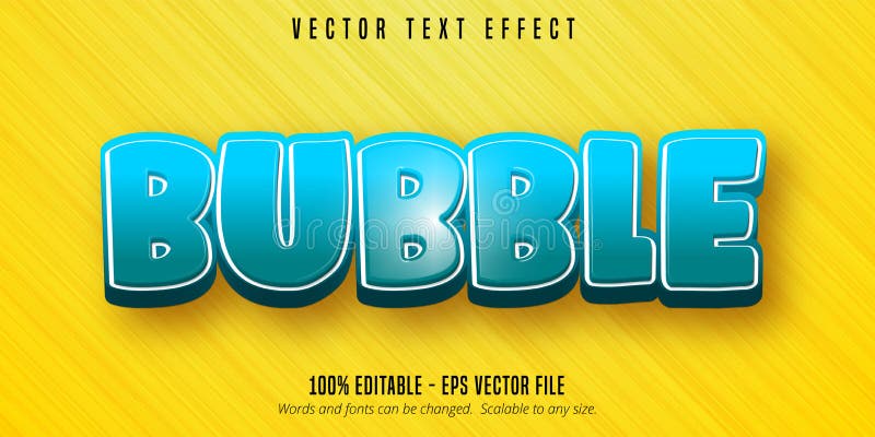 Bubble Cartoon Style, 3d Editable Text Effect Stock Vector ...