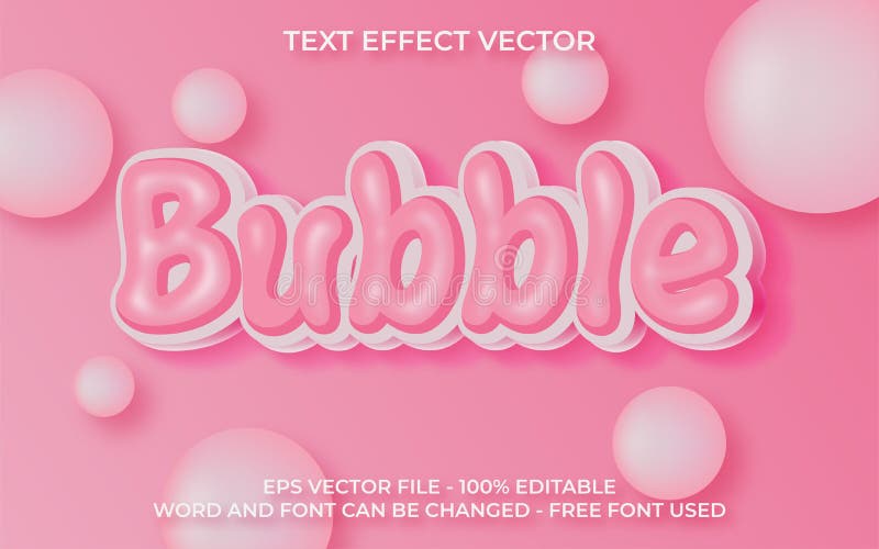 Bubble Editable Text Effect Style. Stock Vector - Illustration of comic ...
