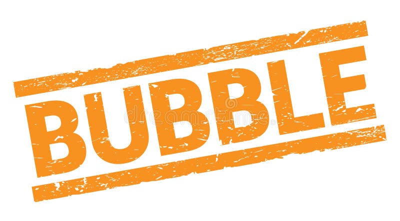 BUBBLE Text on Orange Rectangle Stamp Sign Stock Illustration ...