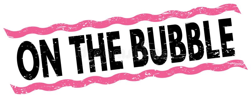 On the BUBBLE Text on Pink-black Lines Stamp Sign Stock Illustration ...