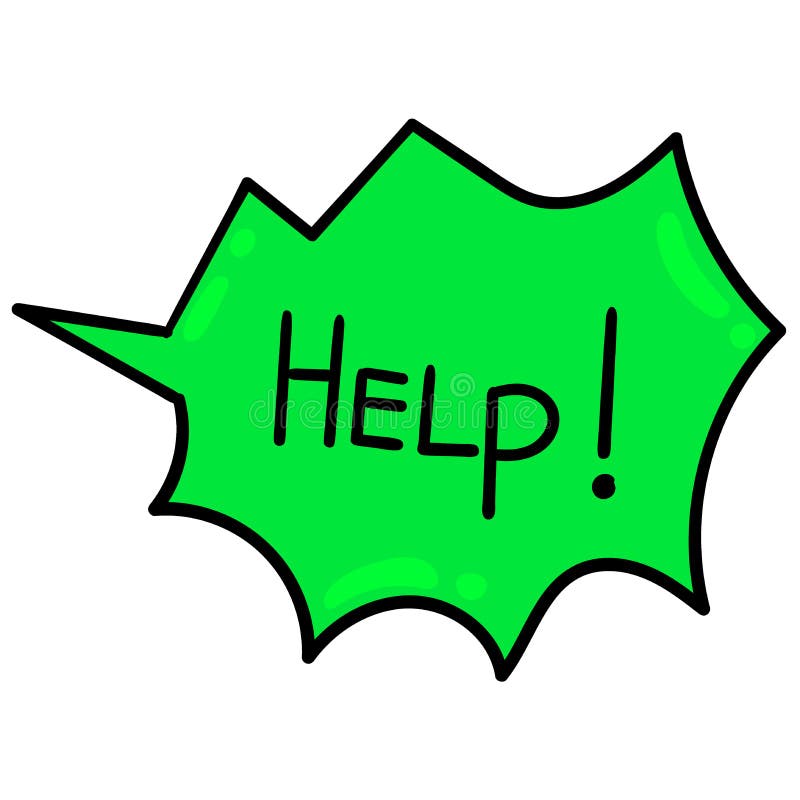 Bubble Text with the Word Ask for Help. Doodle Icon Drawing Stock ...