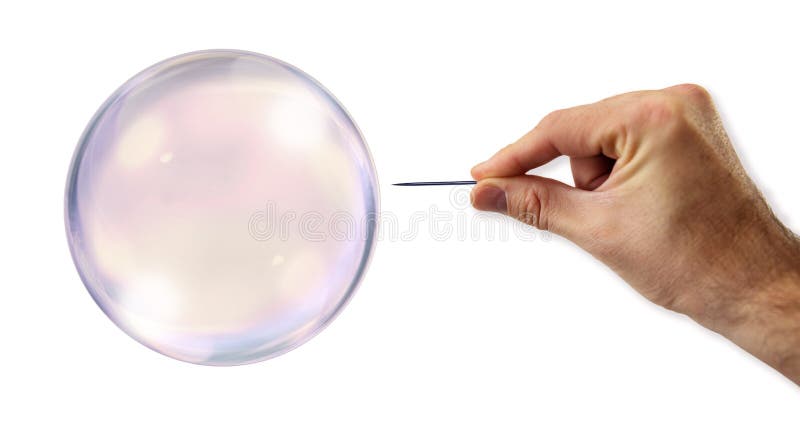Bubble about To Explode by a Needle Stock Photo - Image of depression ...