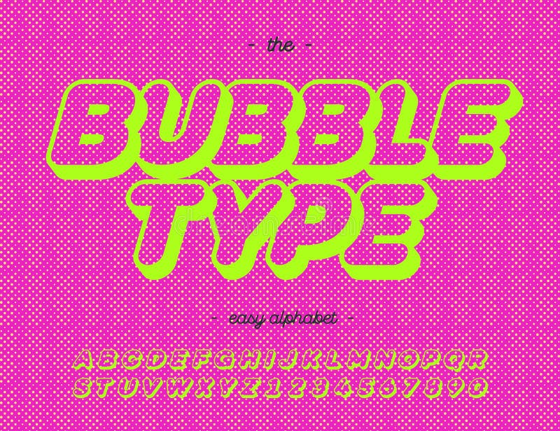Bubble Type Modern Typography on Pink Background Stock Vector ...