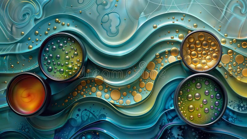 Bubble Universe: Swirling Waves with Circular Elements, Generative Ai ...