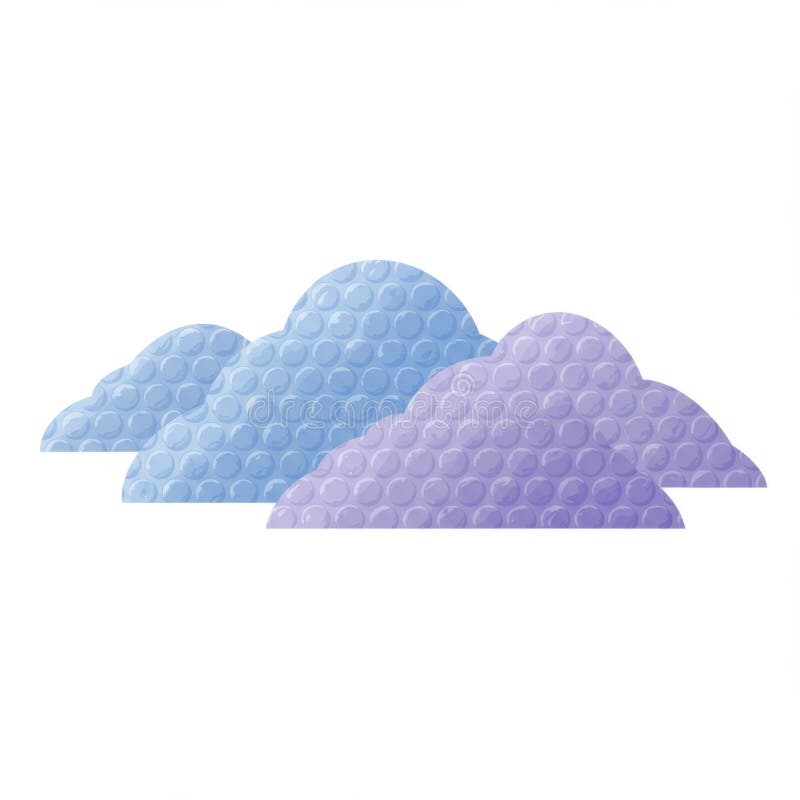 Bubble Wrap Clouds: Pastel Blue and Purple Illustration Stock ...