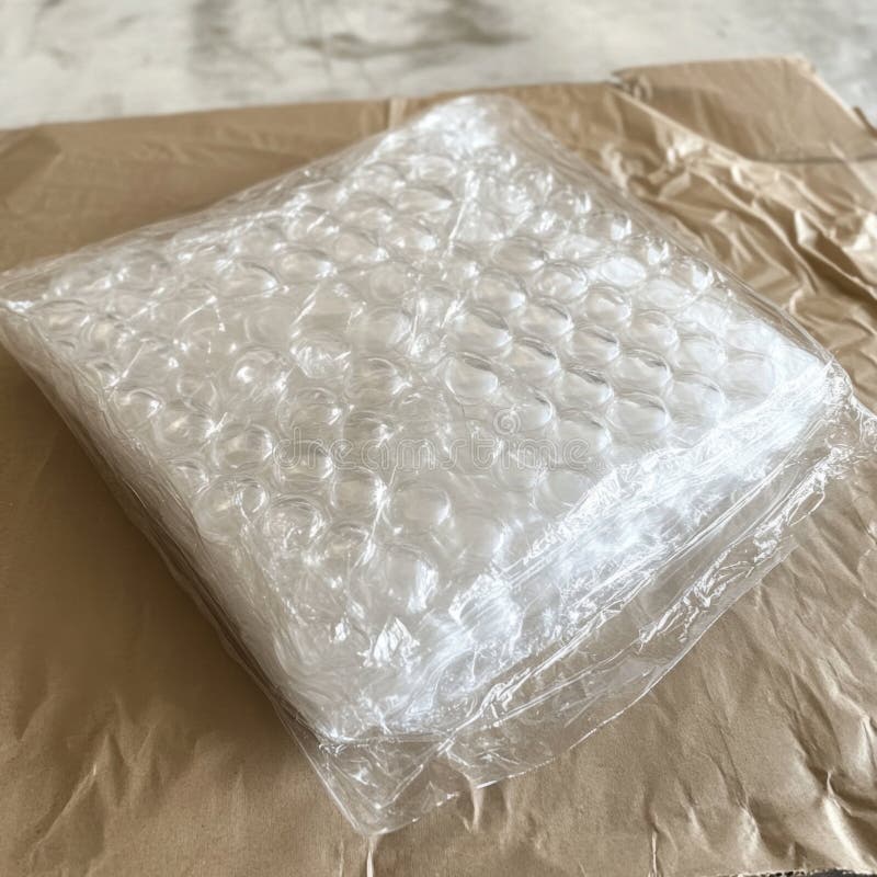 Bubble Wrap Cushioning on Cardboard Surface for Secure Packaging Stock ...