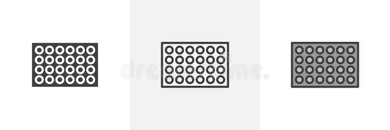 Bubble Wrap Icon Set. Cutlery Plastic Bubblewrap Foil Vector Symbol ...
