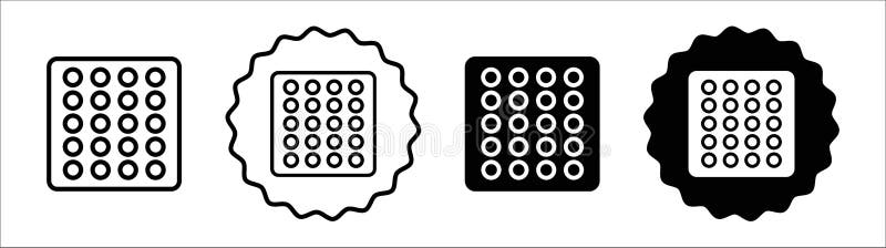Bubble Wrap Icon Symbol Set Collection. Bubble Wrap Simple Vector Sign ...
