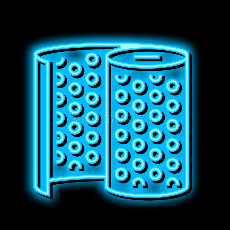 Bubble Wrap Plastic Neon Glow Icon Illustration Stock Vector ...