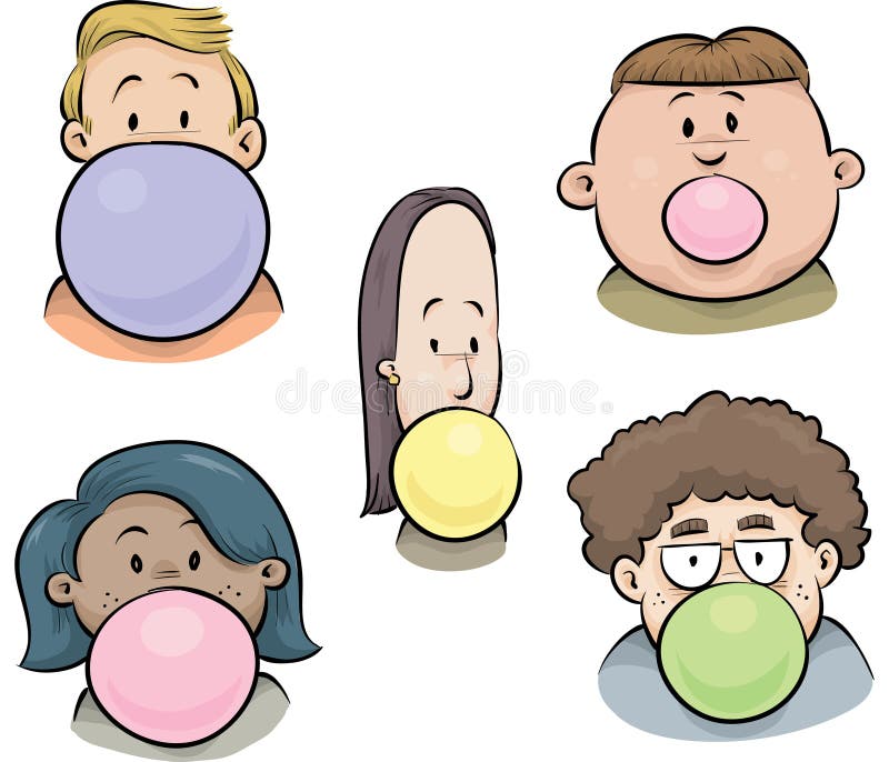 Bubblegum Faces stock illustration. Illustration of bubblegum - 41195113