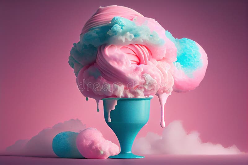 Bubblegum-Infused Cotton Candy, Made with Generative AI Stock ...