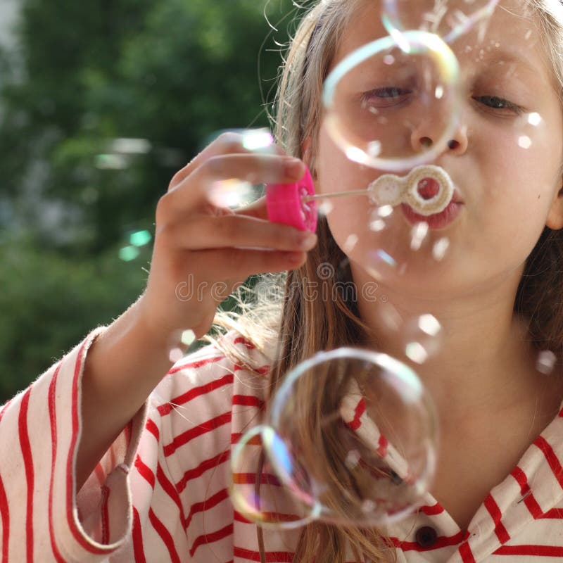Bubbles stock image. Image of portrait, childhood, spring - 14680295