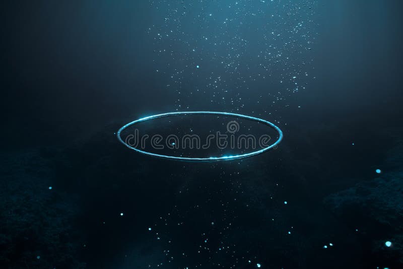 Bubbles and Air Ring in Deep Sea Stock Photo - Image of aqua, floating ...