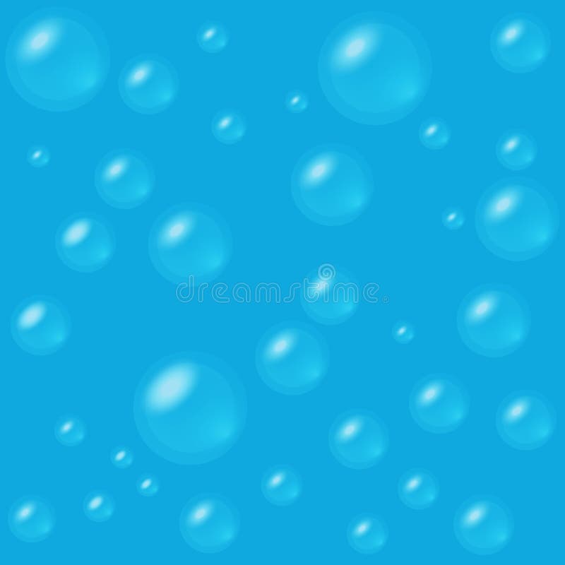 Bubbles on Blue Background. Seamless Texture Vector Illustration Blue ...