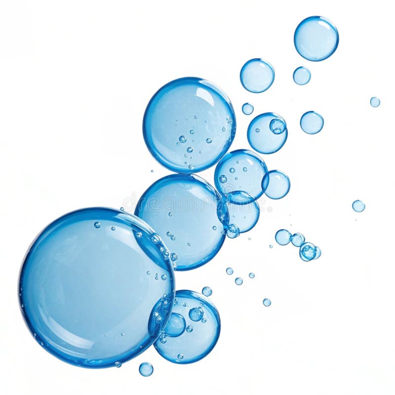 Bubbles in Blue on White Background Stock Illustration - Illustration ...