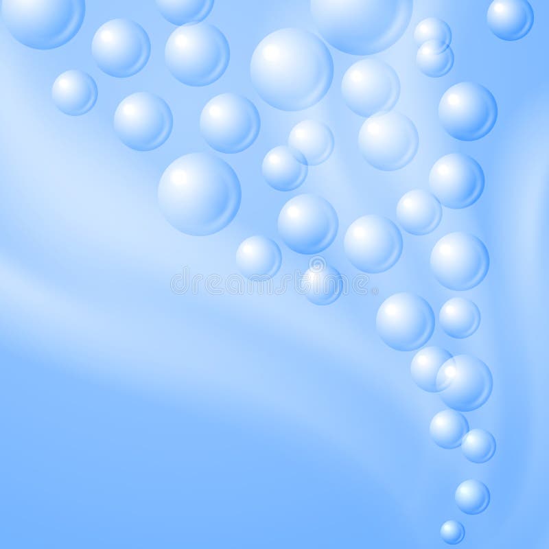 Bubbles on Blue Wave Background Stock Vector - Illustration of clear ...