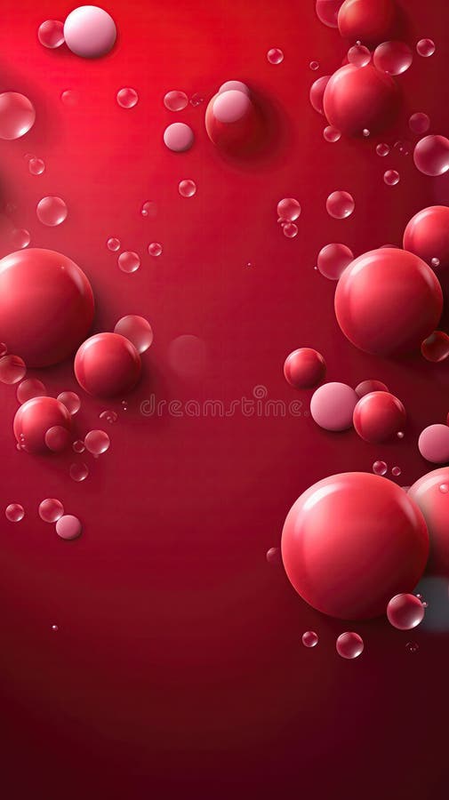 Bubbles Burgundy Red Greeting Card Design. Generative AI Stock Photo ...
