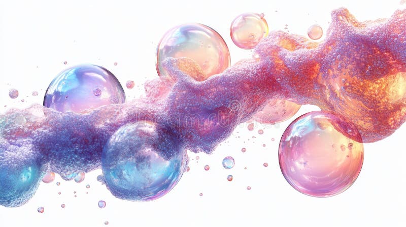 Bubbles and Colorful Foam in Motion Generative AI Stock Illustration ...