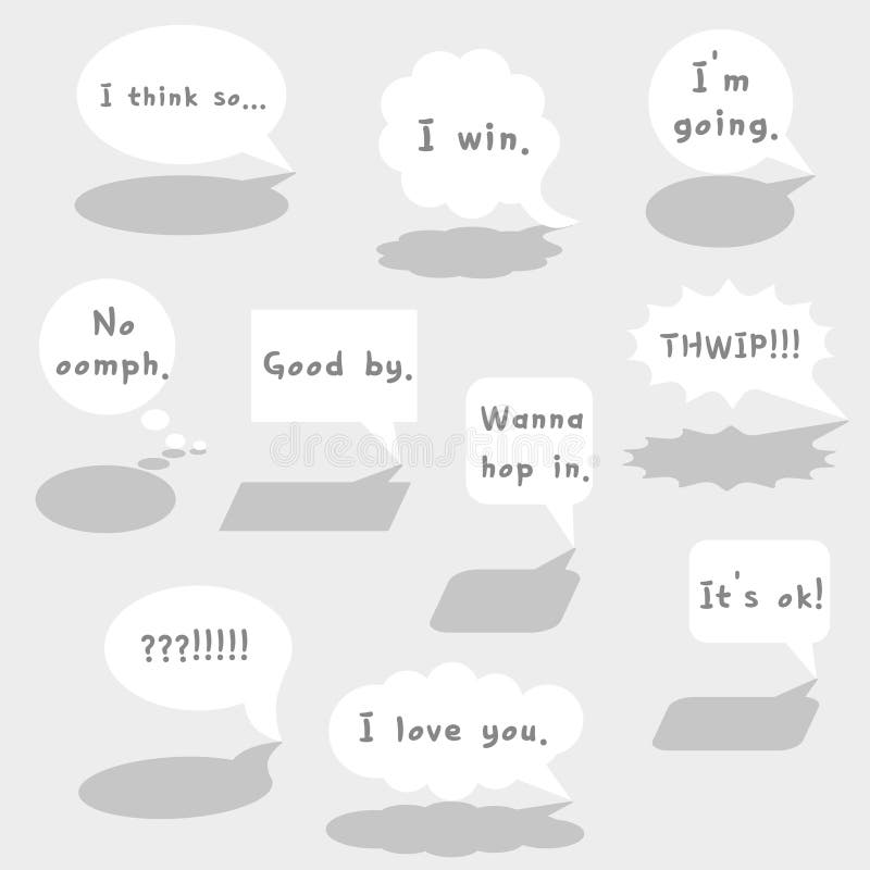 Bubbles for Comics. Set of Word Bubbles with Shadow Stock Vector ...