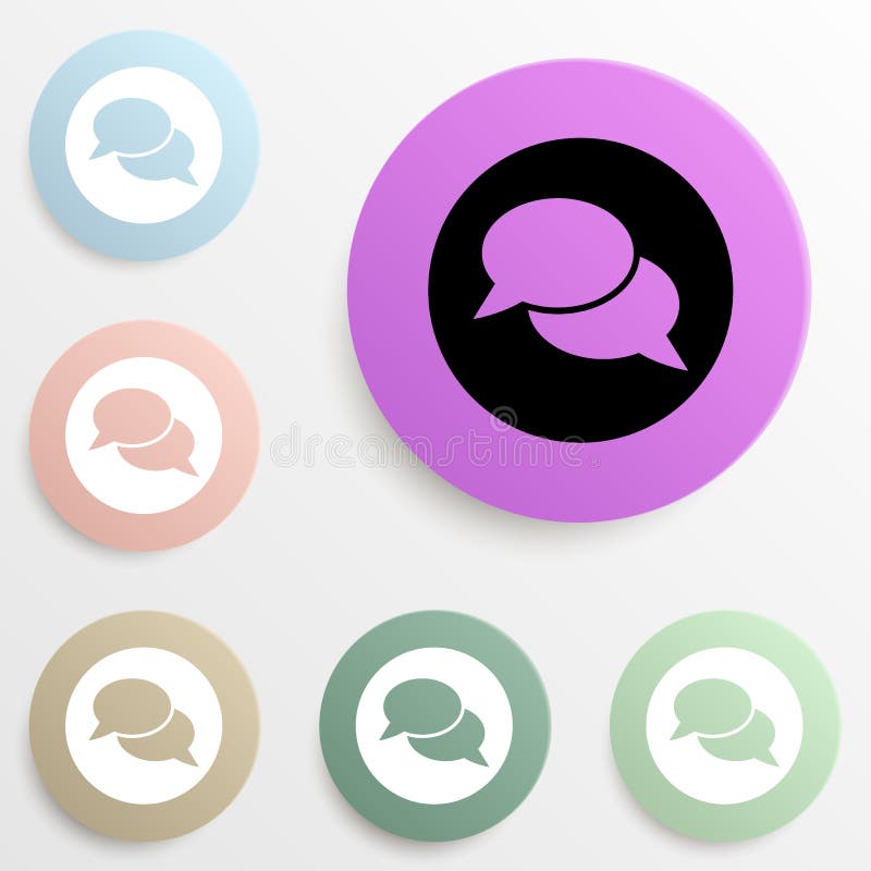 Communication Circle Icon Set Stock Vector - Illustration of white ...