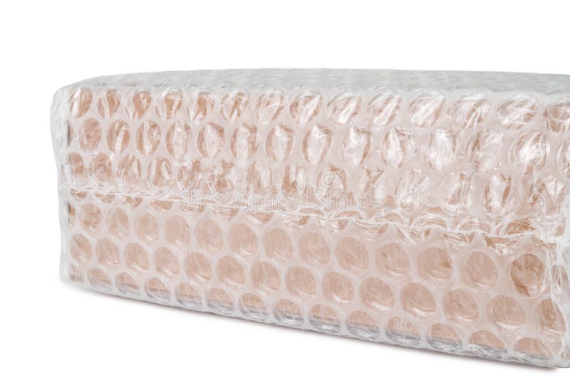 Bubbles Covering the Box by Bubble Wrap for Protection Product Stock ...