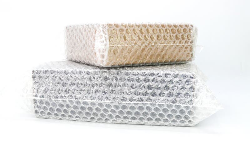 Bubbles Covering the Box by Bubble Wrap for Protection Product Cracked ...