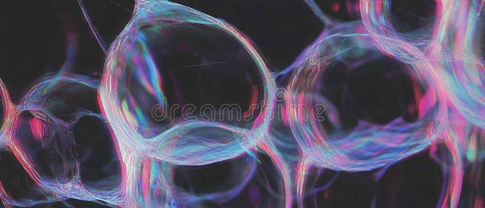 Bubbles Create Intricate Overlapping Patterns Against a Dark Background ...