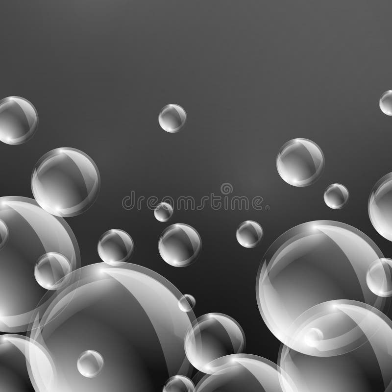 Bubbles on Dark Gray Background Stock Vector - Illustration of focus ...