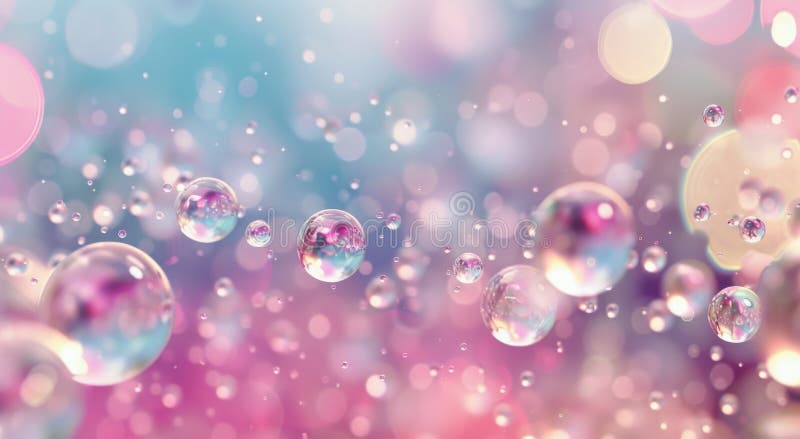 Colorful Bubbles Floating Against a Soft Background in Pastel Shades ...
