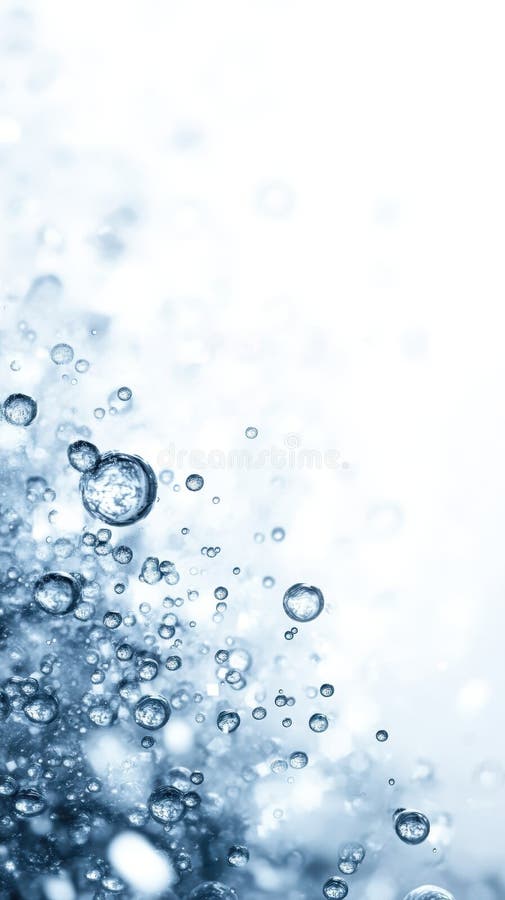 Bubbles and Droplets Create Refreshing Water Background with Soft Glow Stock Illustration ...