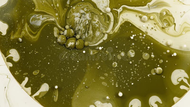 Bubbles Exploding in Green Liquid Paint Stock Video - Video of acrylic ...