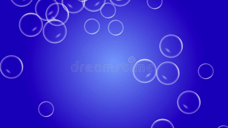 Bubbles Falling with Blue Background, Transparent Bubbles Falling Slow ...