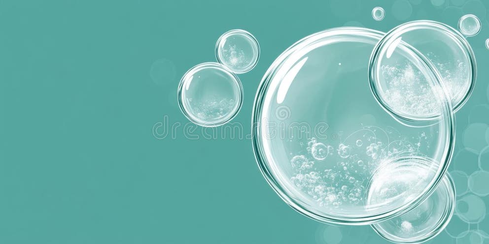 Bubbles Float on an Aqua Background, Create a Clean Feeling and ...