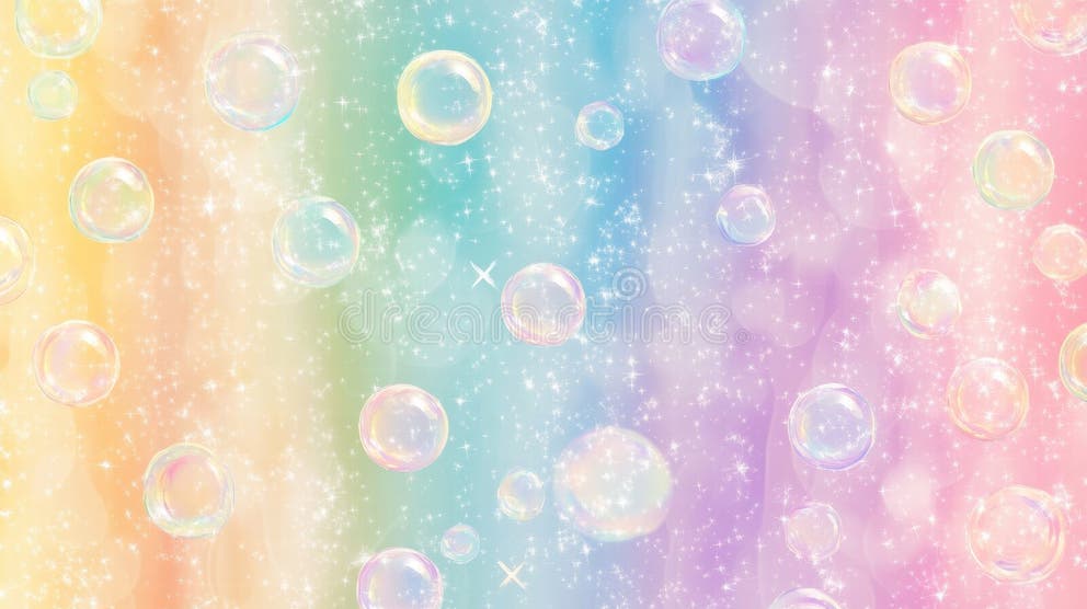 Colorful Bubbles Create a Vibrant Repeating Pattern Against a Soft ...