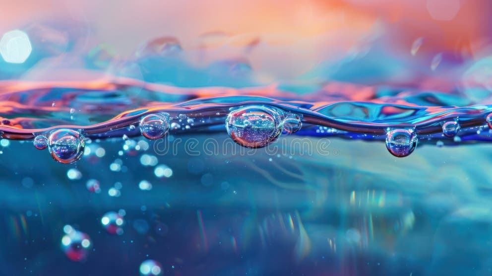Water Background with Aesthetic Bubbles, Floating Water with Cinematic ...