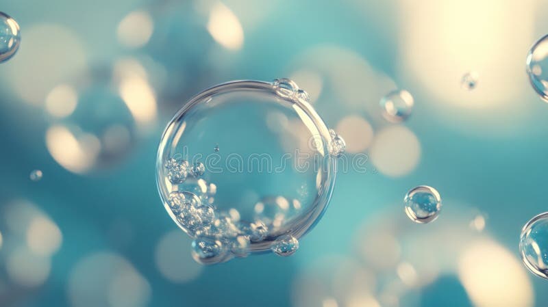 Water Background with Aesthetic Bubbles, Floating Water with Cinematic ...