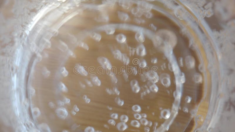 Bubbles Floating in a Clear Liquid Inside a Glass Container, Creating a ...