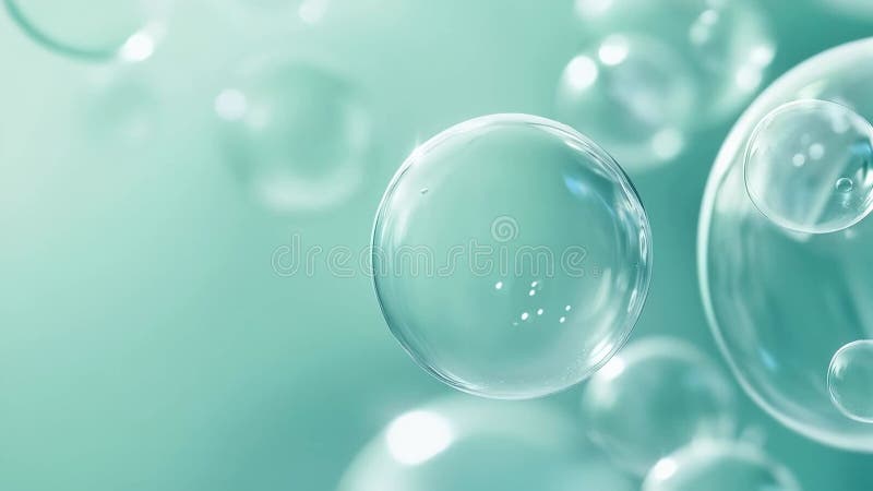 Floating Bubbles in Soft Green Water Background Design Stock Video ...