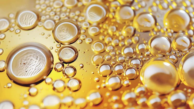 Bubbles Floating on a Golden Surface Create a Mesmerizing Visual ...