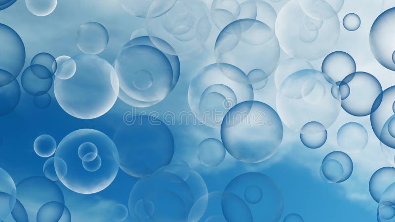 Bubbles Fly in Blue Sky with Clouds Stock Video - Video of dream, soap ...
