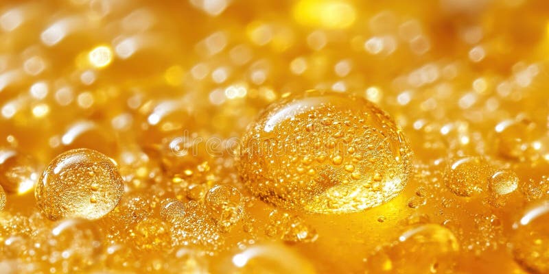Bubbles Form in Bright Yellow Liquid, Showcasing Textures and ...