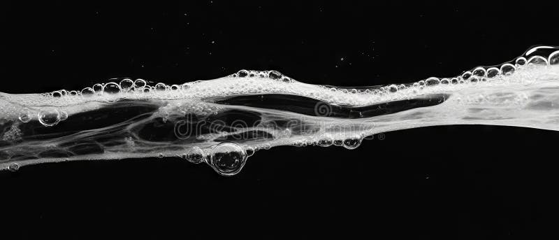 Bubbles Forming Intricate Patterns on a Smooth Black Background Stock ...