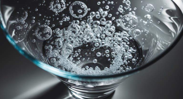 Bubbles in Glass. an Abstract Study of Light, Water, and Glass Reflections. Stock Photo - Image ...
