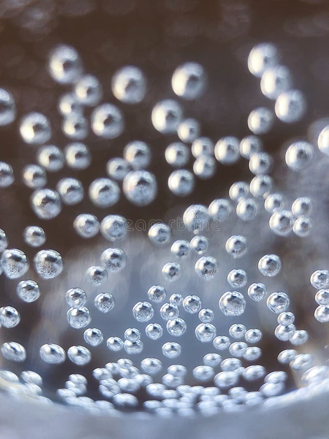 Bubbles in a Glass of Water Macro Stock Photo - Image of structure ...