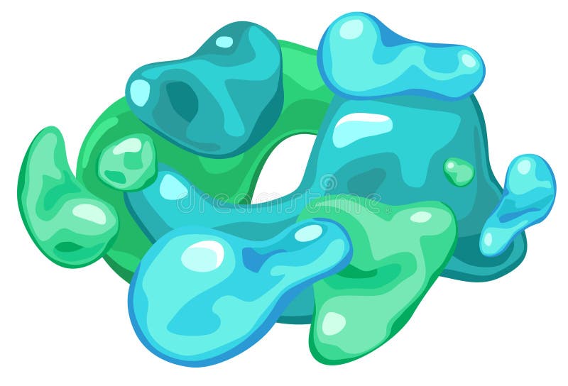 Bubbles of Green and Blue Slime. Banner Design, Abstract Liquid Form ...