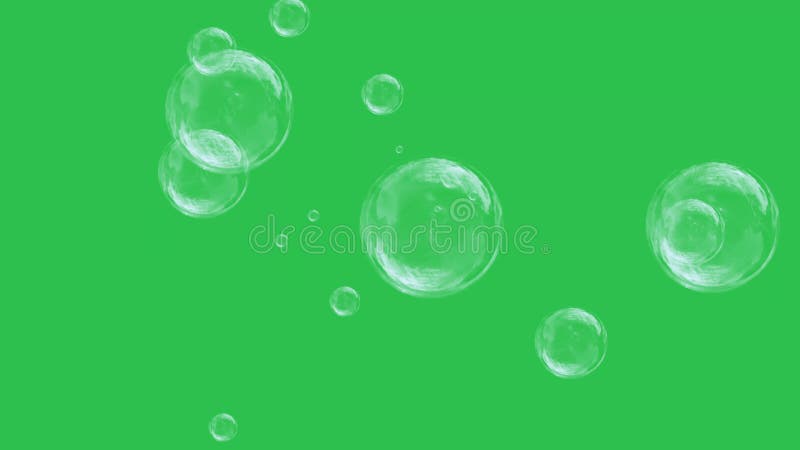 Bubbles on Green Screen Background Motion Graphic Effects. Stock ...