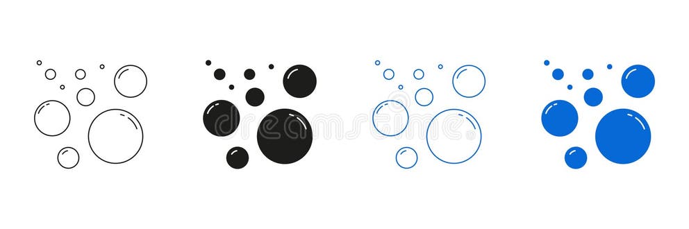Bubbles Icon Line and Solid Icon Set. Circular Bubbles Symbol ...