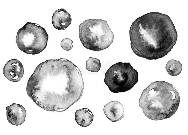 Bubbles Ink Texture Background. Vintage Black White Illustration Bubble ...