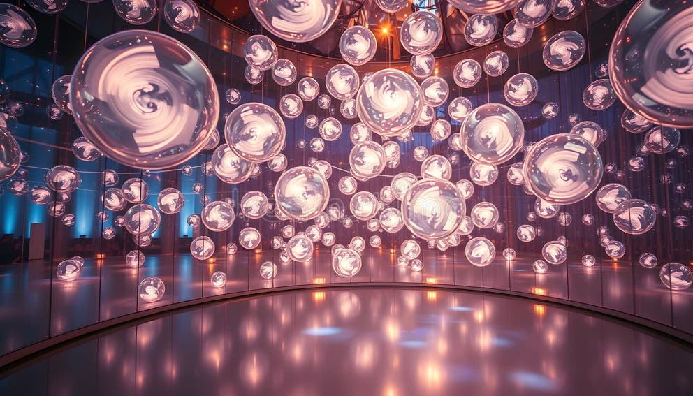 Bubbles of Light: a Captivating Installation View Stock Illustration ...